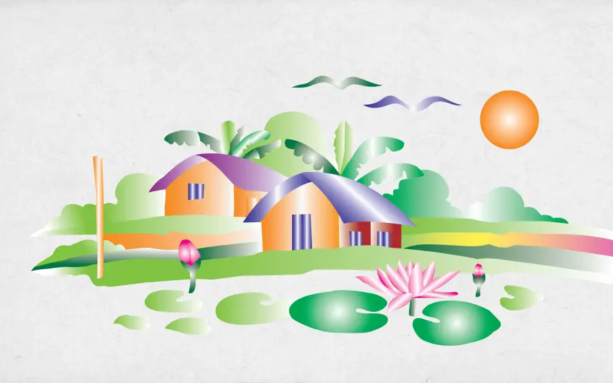 Draw village house Vectors - Jvectors