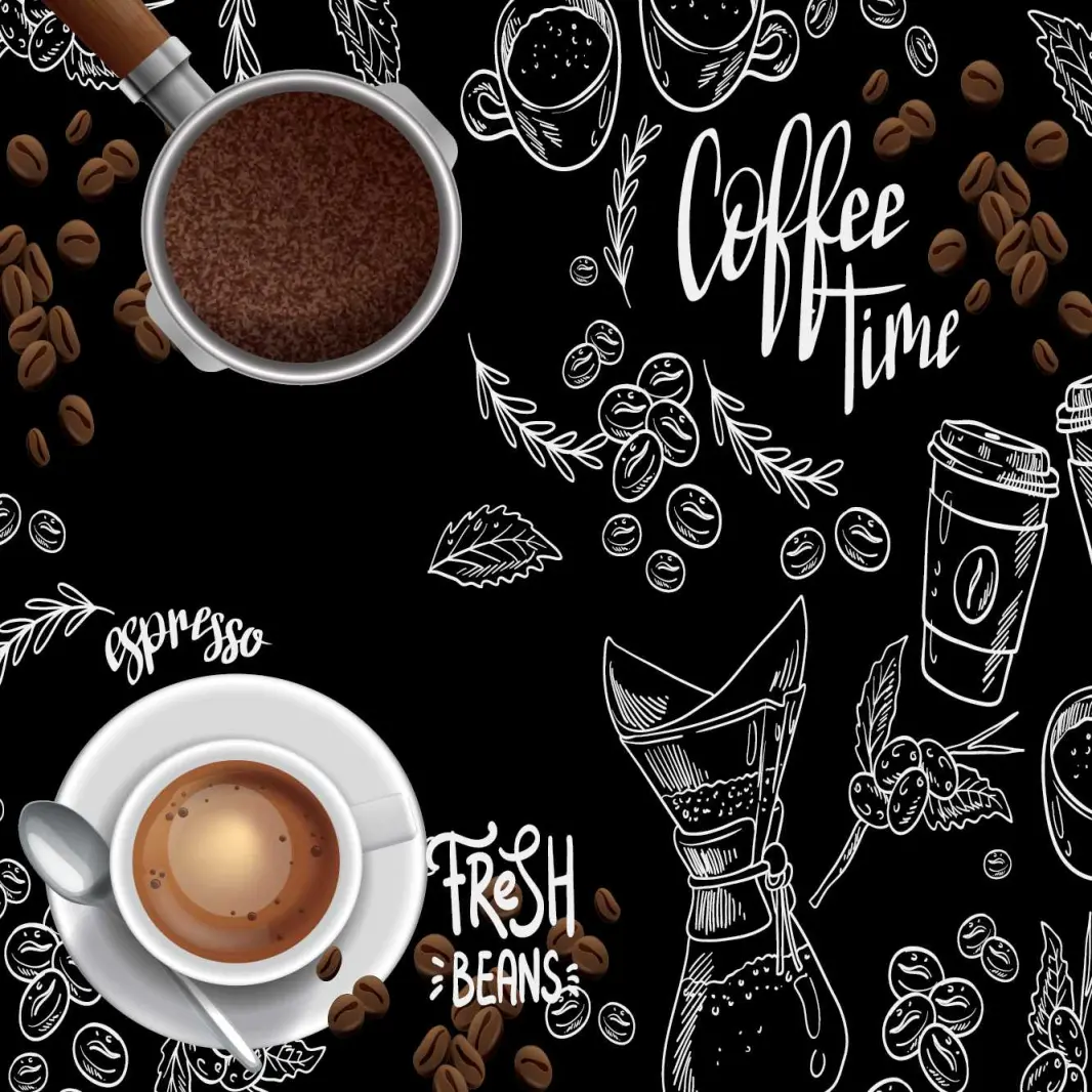 Coffee vector background Vectors - Jvectors