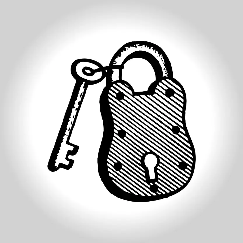 Hand drawn lock key marka Vectors - Jvectors
