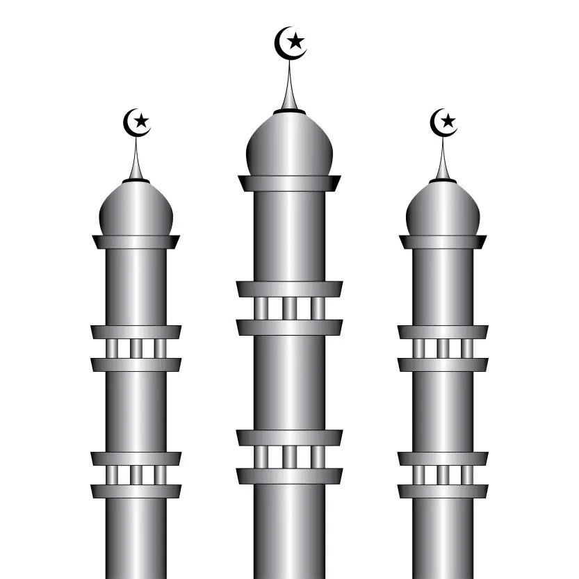 Islamic Minar Vector Design on White Background
