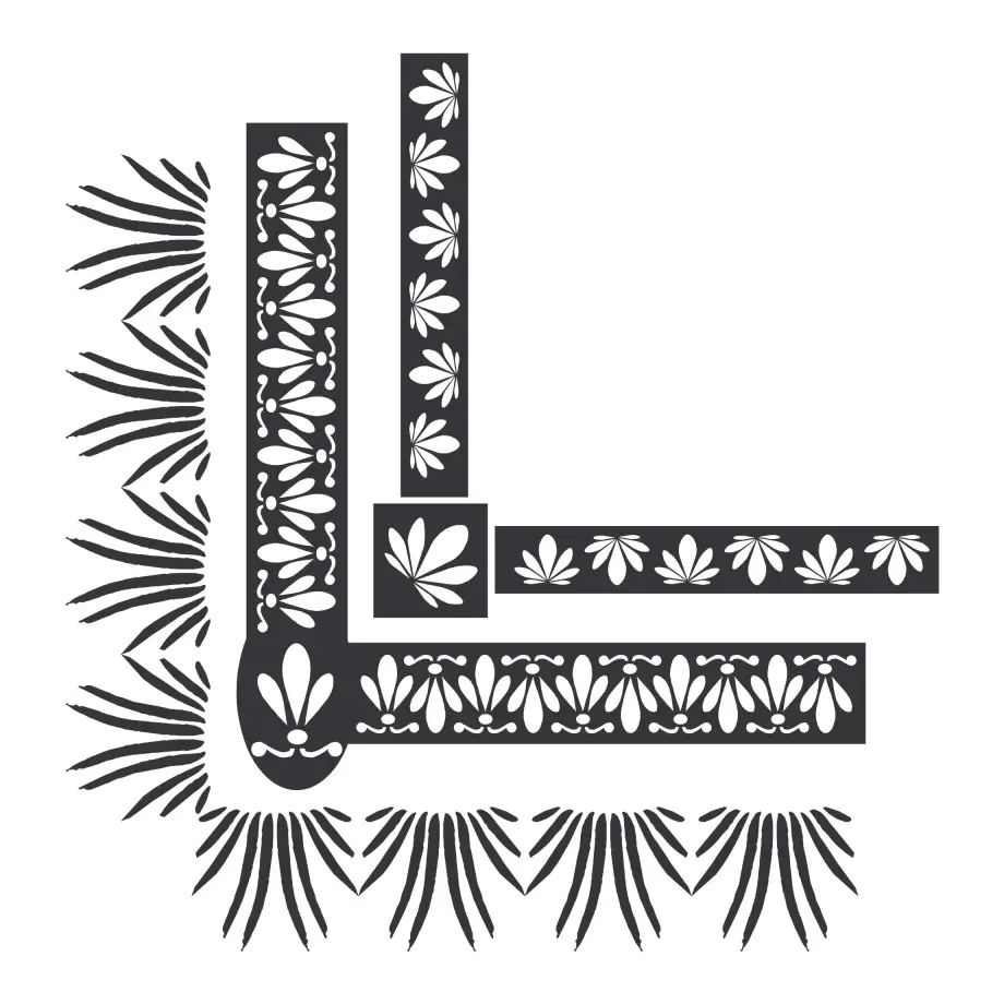 Seamless floral borders: Vector illustration