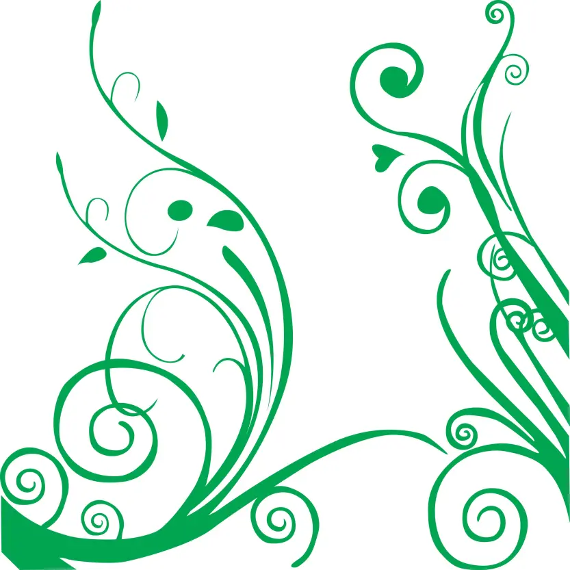 Green Creative Floral Frame Decorative Border Abstract Vector Graphic ...