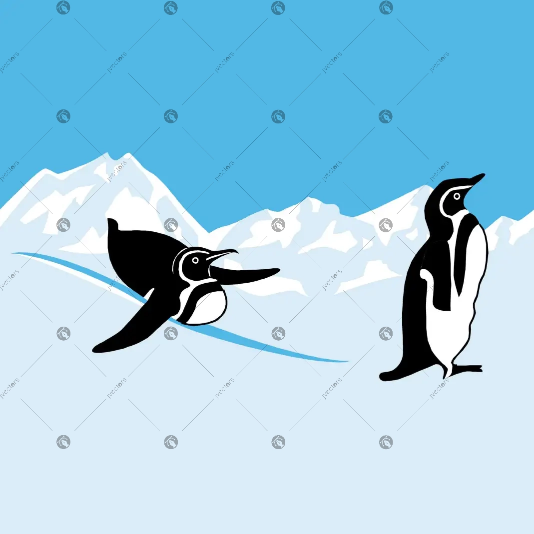 Penguin on Melting Ice Floe Global Warming Impact