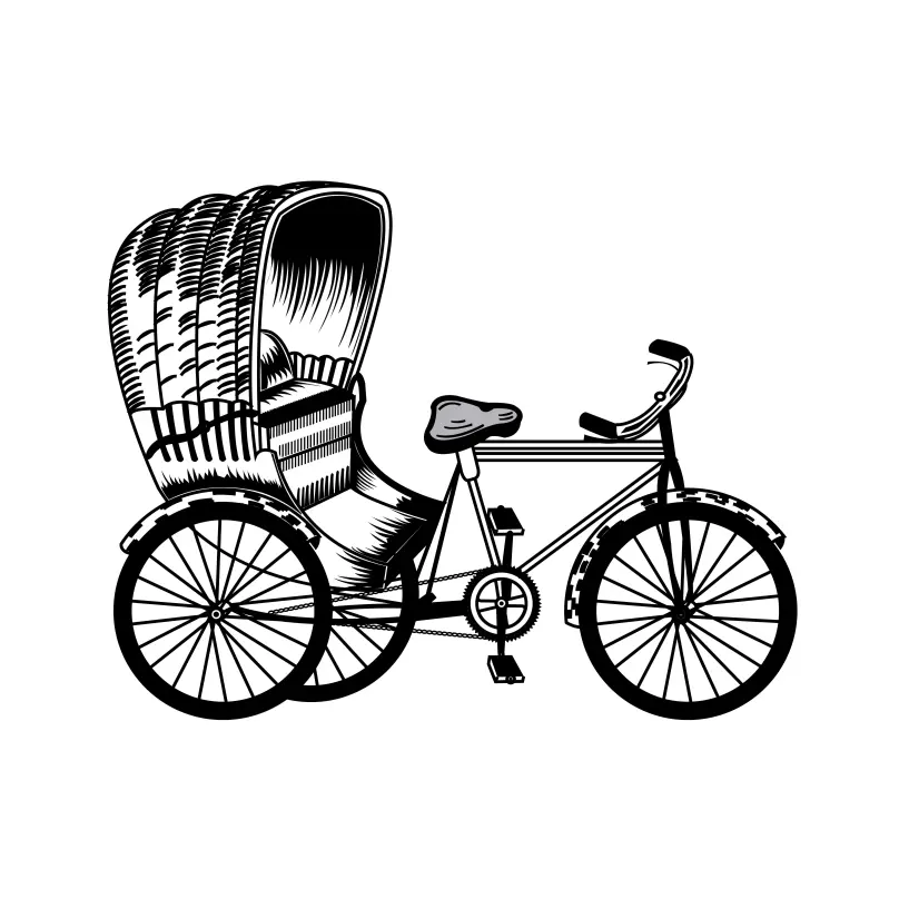 Rickshaw Symbol Rickshaw Marka for Election Logo Symbol Vector Clipart
