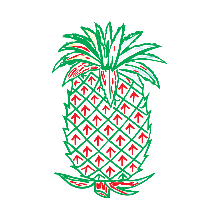 Pineapple Marka for Election Symbol Colorful Vector Clipart