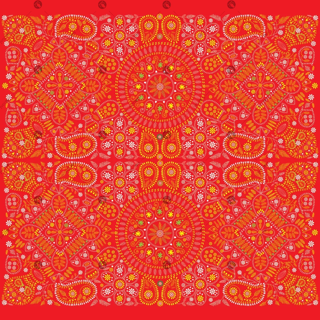 Vibrant Composition with Red Lanterns and Floral Patterns for Bengali ...