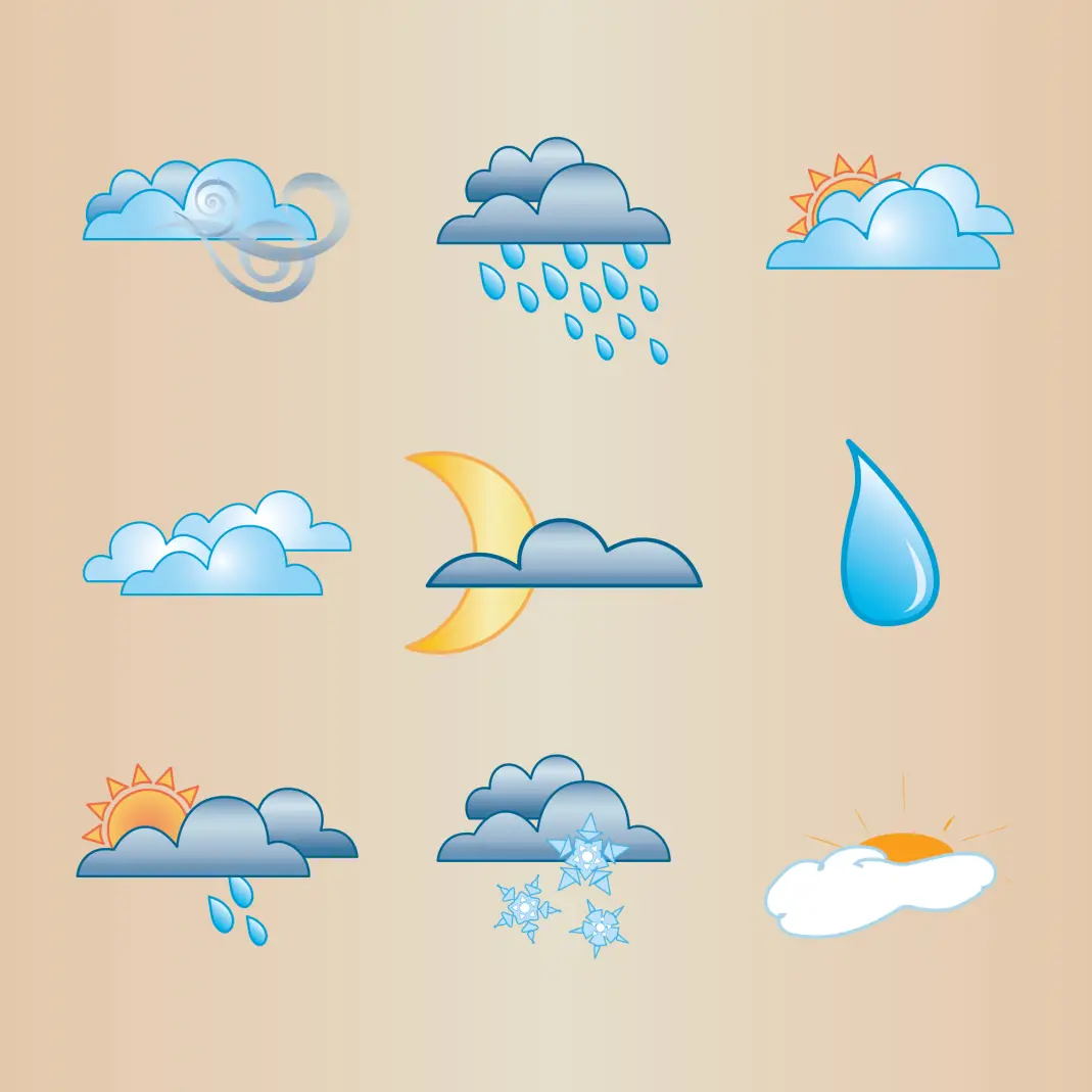 Weather App Icon with Dark Cloud with Moon and Stars Elements in Flat ...
