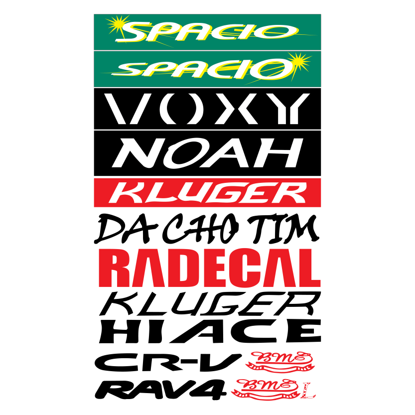 Spacio, Voxy, Noah, Kluger, Da Cho Tim, Radecal, Kluger, Hiace, Crv ...
