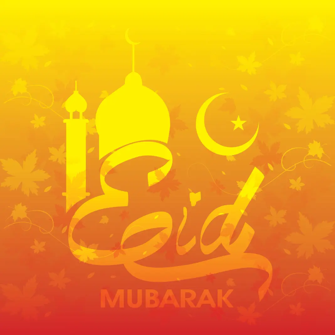 Beautiful Eid Mubarak Card Design Vector Illustration