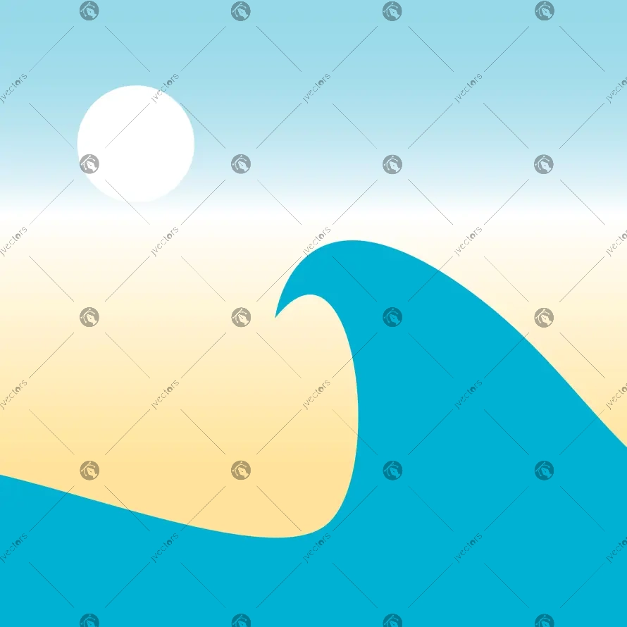 Saltwater kitchen bird diving in water waves vector