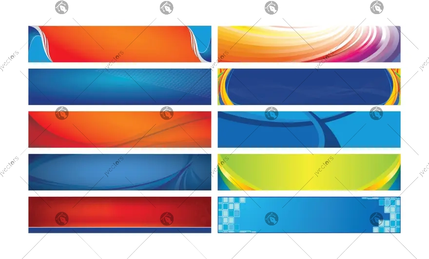 Abstract banners with colorful background Vectors Set of horizontal ...