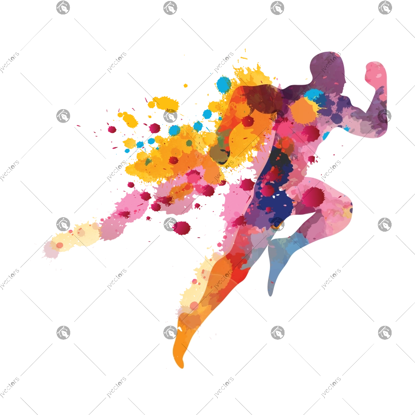 Sporty runner artwork Vectors - Jvectors